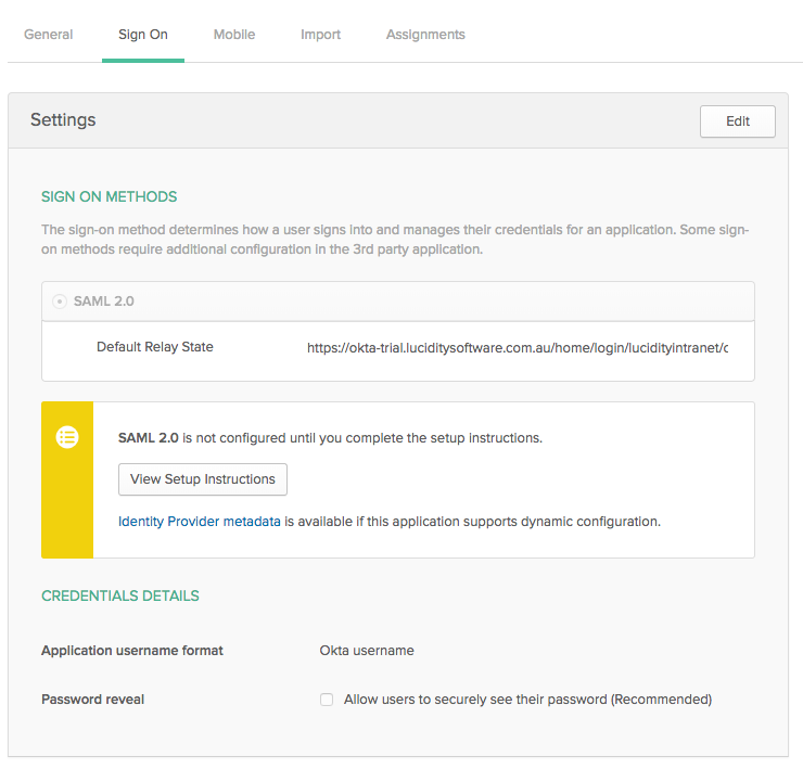 Setting up Okta authentication – Lucidity