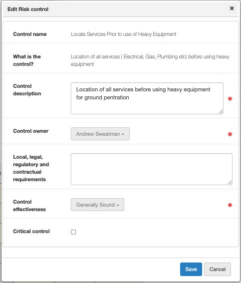 Using critical and standard risk controls in project risk registers ...